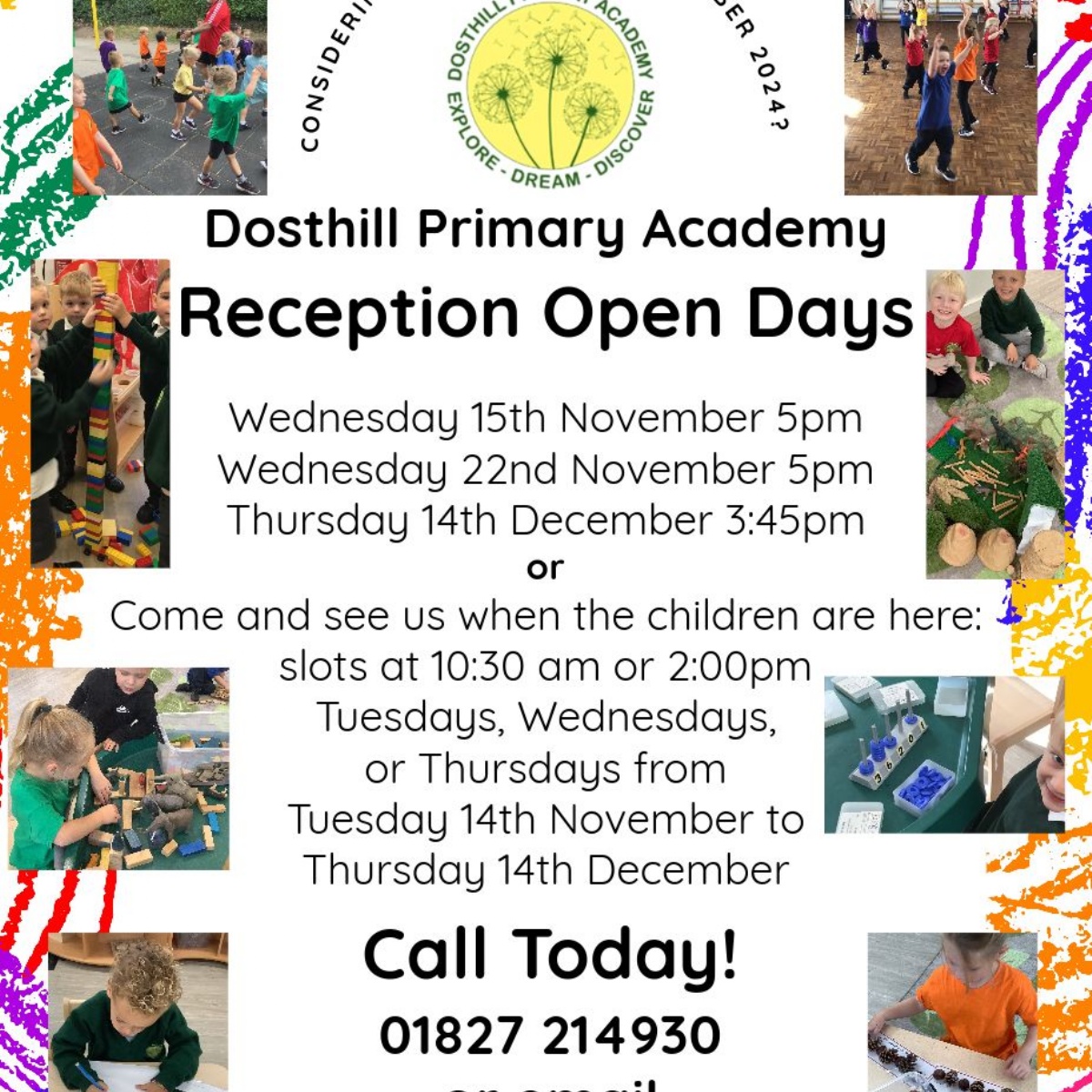 Dosthill Primary Academy - Reception Open Days for 2024 places