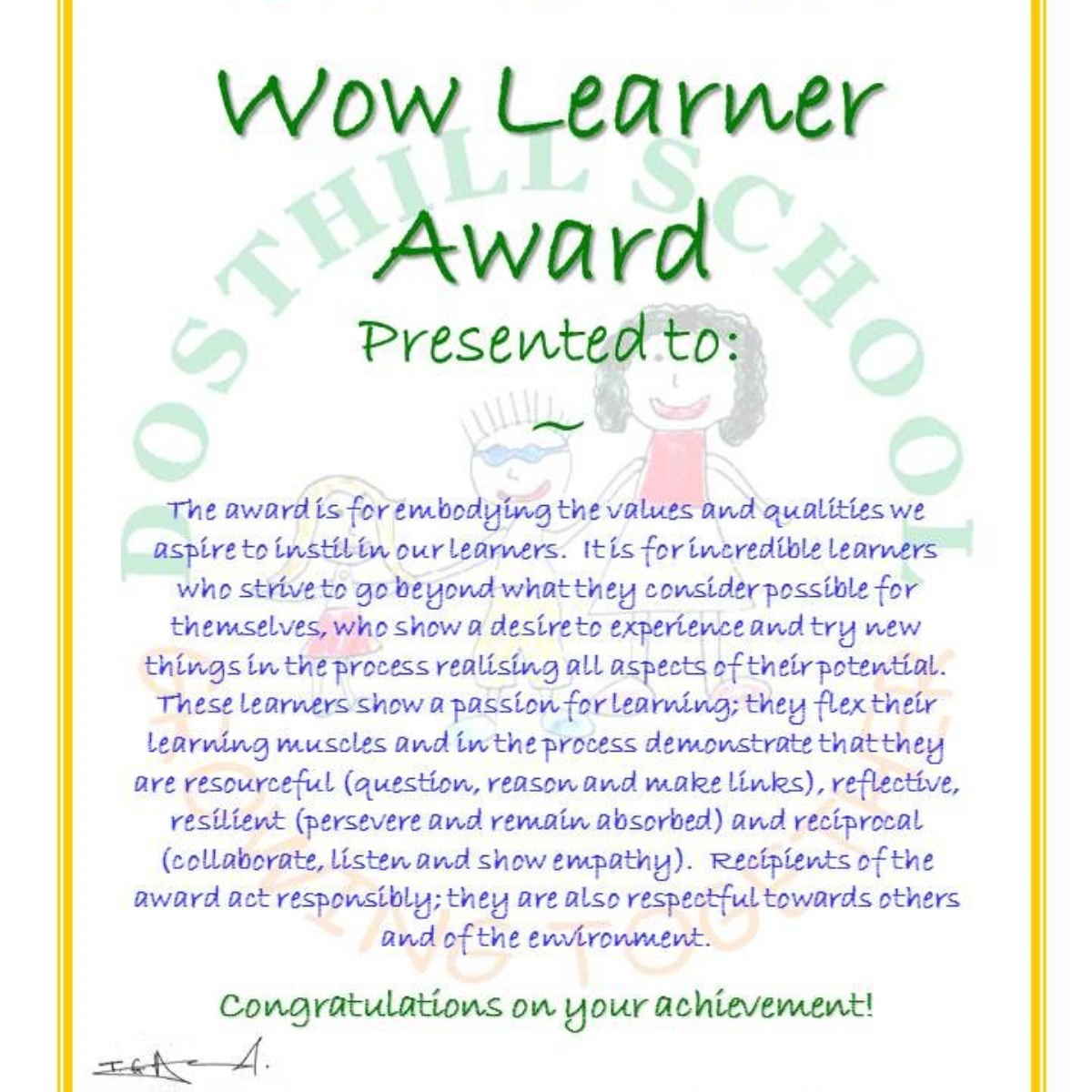 Dosthill Primary Academy - Wow Learners!